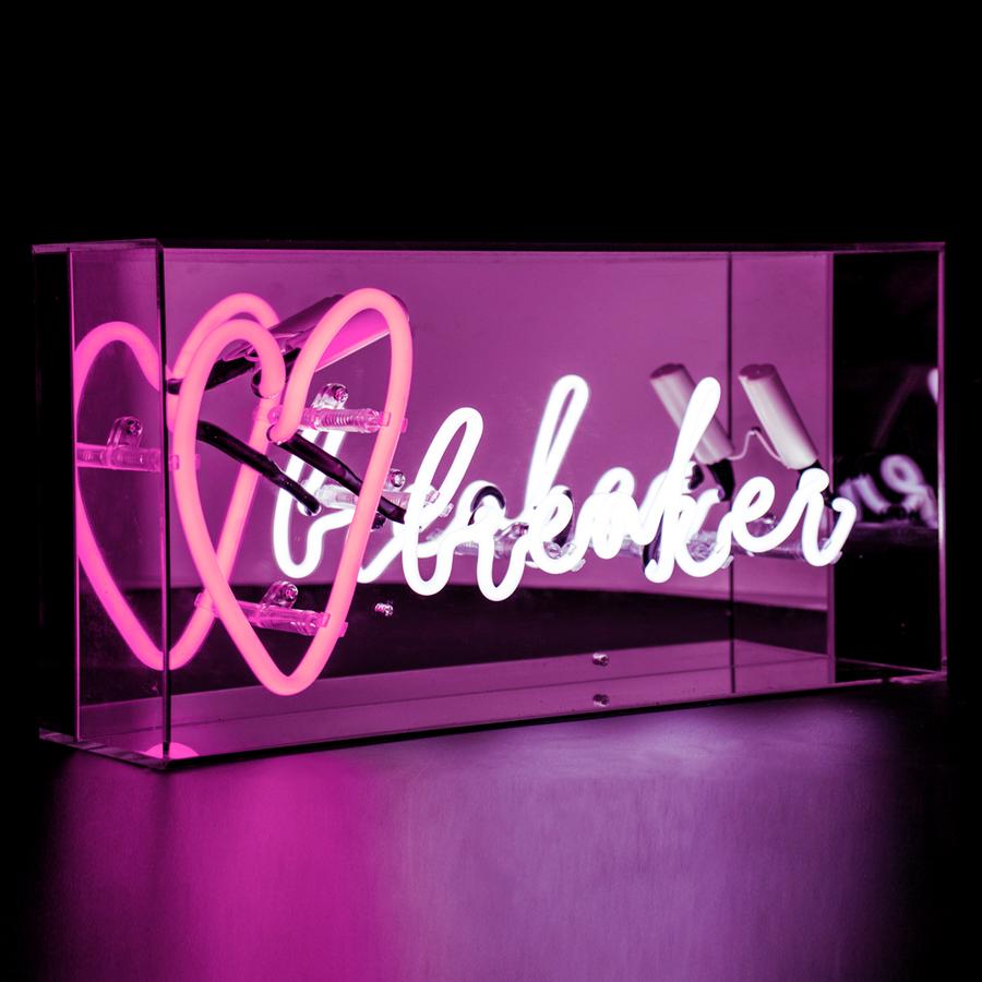 PINK AND WHITE ‘HEART BREAKER’ ACRYLIC BOX NEON LIGHT – 151 Statement ...